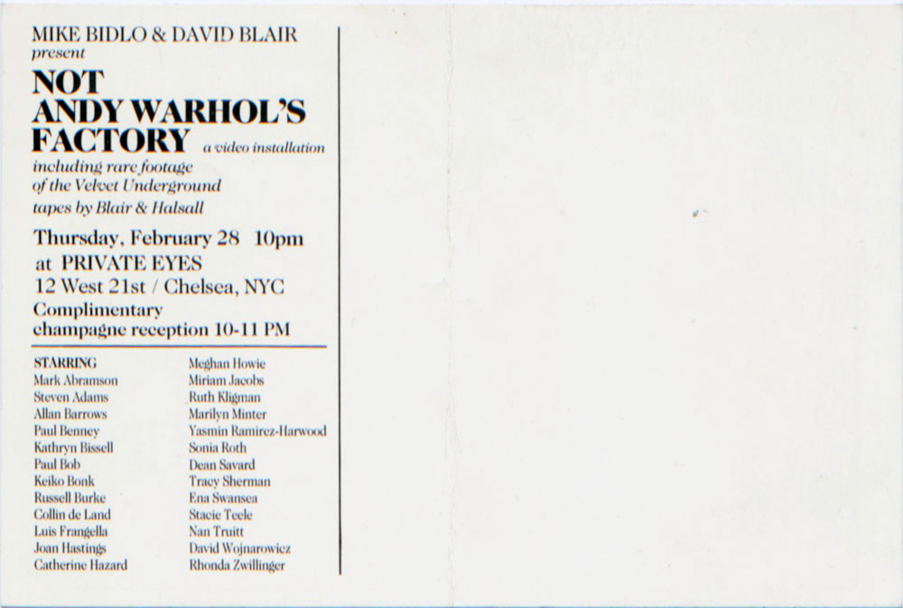 Gallery 98 | Michael Bidlo, Not Andy Warhol’s Factory, Video ...