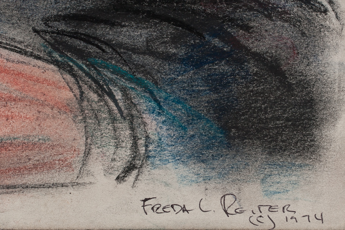 Gallery 98 | Freda Reiter – Sirica reads verdict, 1974 – Pastel Drawing