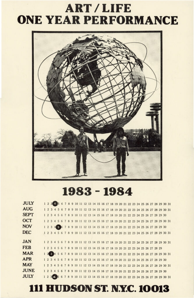 Gallery 98 | Tehching (Sam) Hsieh and Linda Montano, “Art/Life: One ...