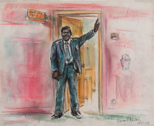 Gallery 98 | Watergate Courtroom Sketches by Freda L. Reiter, 1973–75