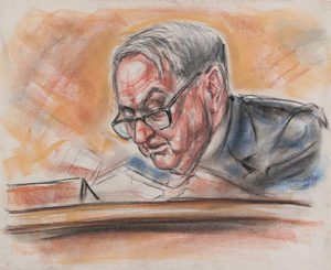 Gallery 98 | Watergate Courtroom Sketches by Freda L. Reiter, 1973–75