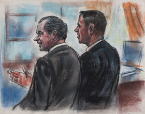 Gallery 98 | Watergate Courtroom Sketches by Freda L. Reiter, 1973–75