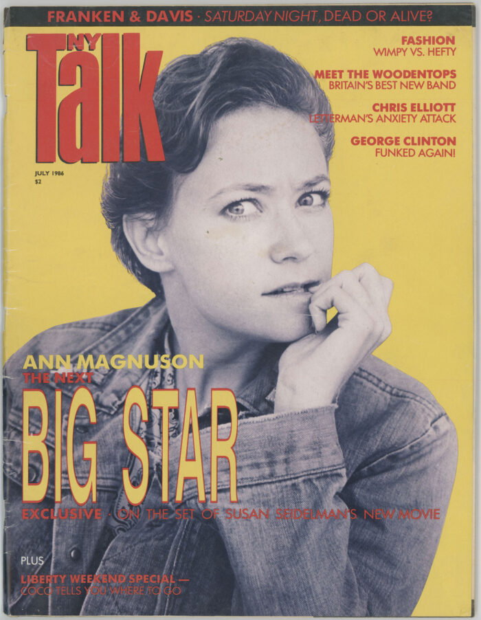 Gallery 98 | NY Talk Magazine, Ann Magnuson, July 1986