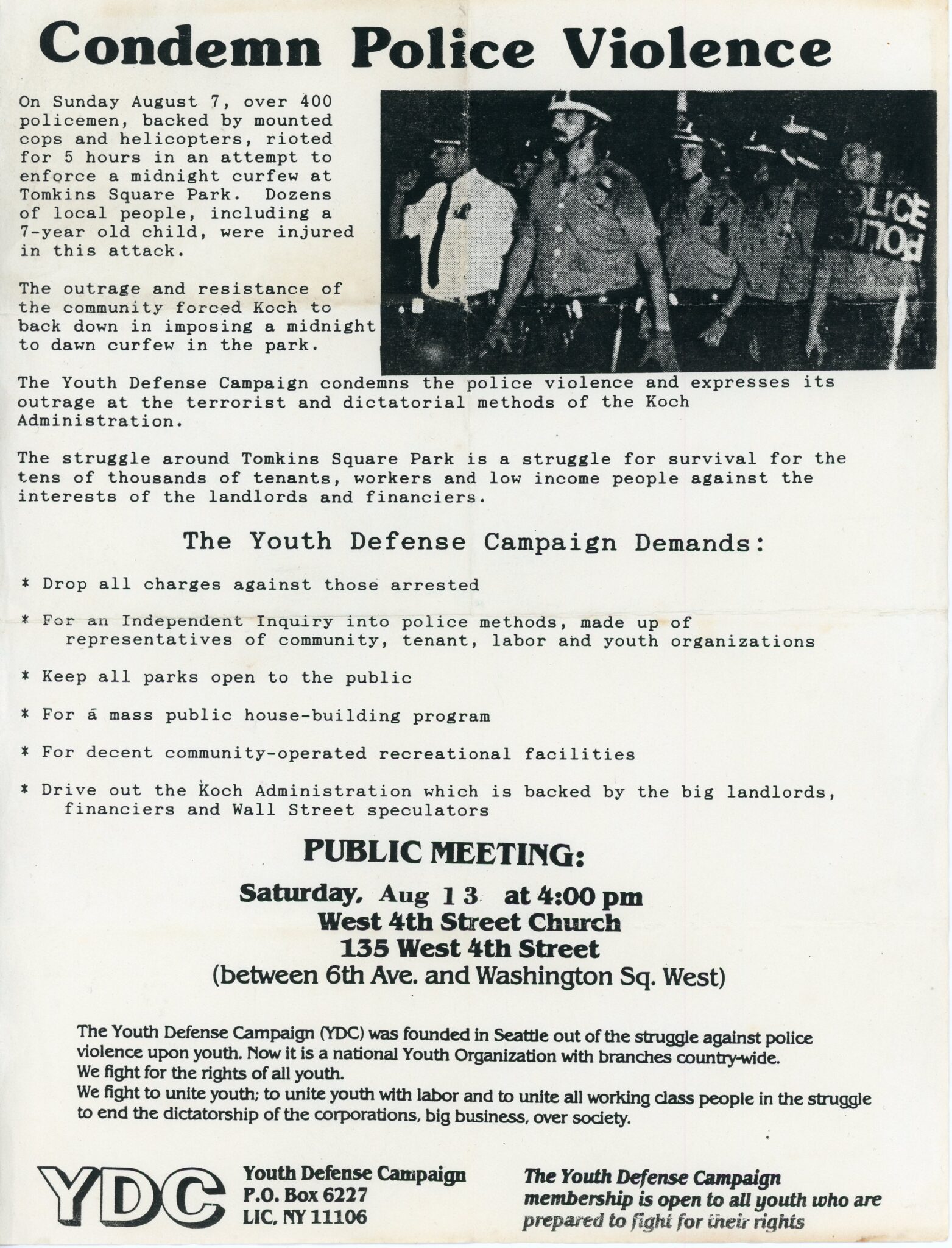 Gallery 98 | Richard Kern, Serial Killers, Madam Rosa’s, Flyer, 1987