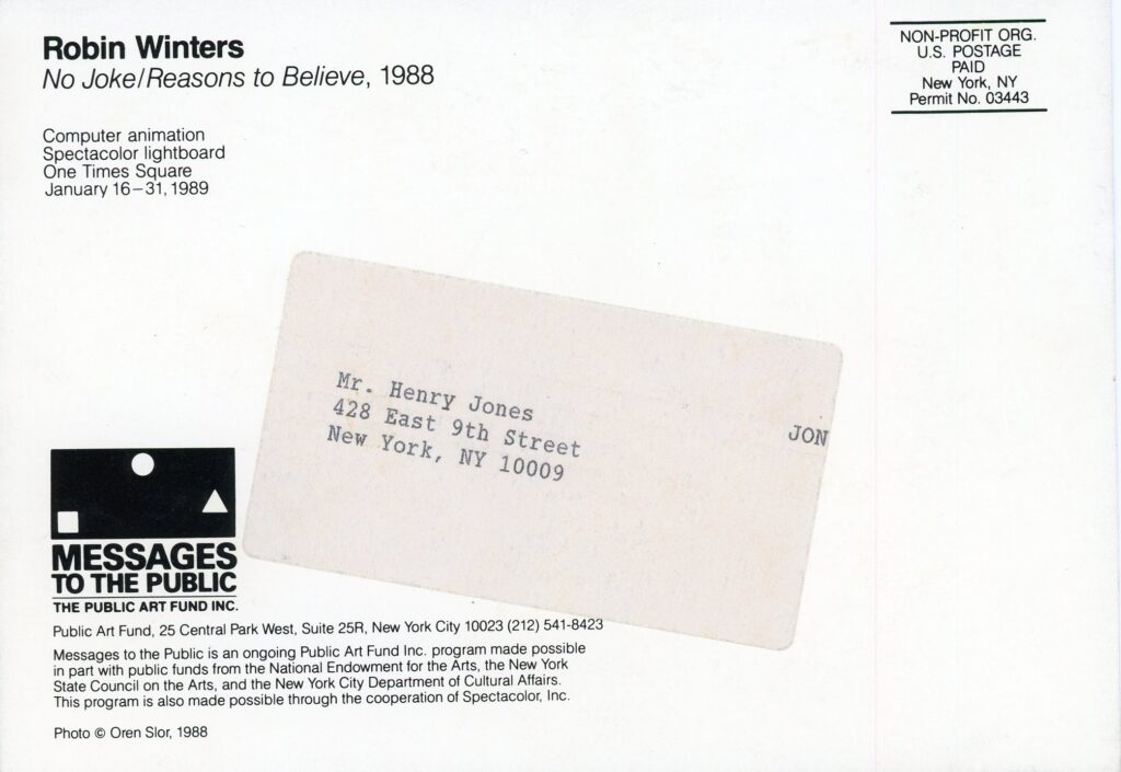 Gallery 98 | Robin Winters, Spectacolor Lightboard, Card, Public Art ...