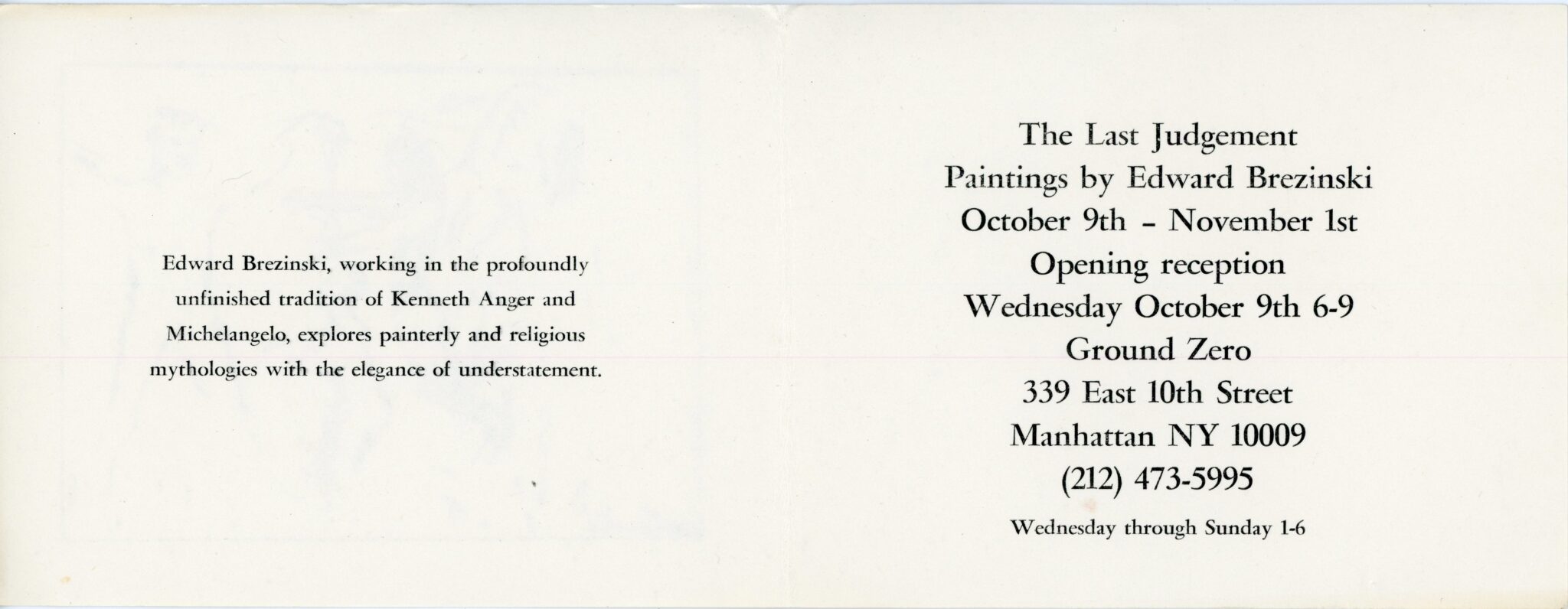 Gallery 98 | Ground Zero Gallery, Edward Brezinski, The Last Judgement ...
