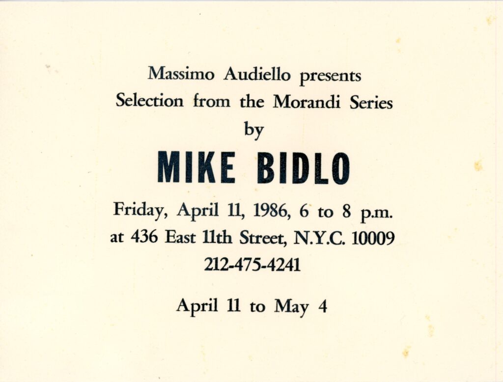 Gallery 98 | Mike Bidlo, Selection from the Morandi Series, Card ...