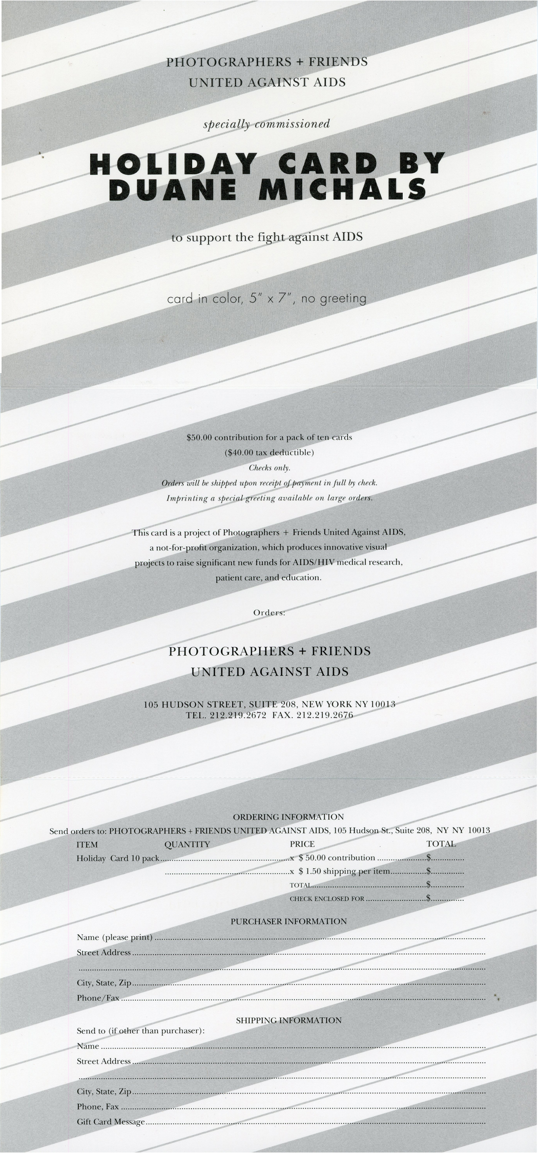 Gallery 98 | Photographers + Friends United Against AIDS, Holiday Card ...