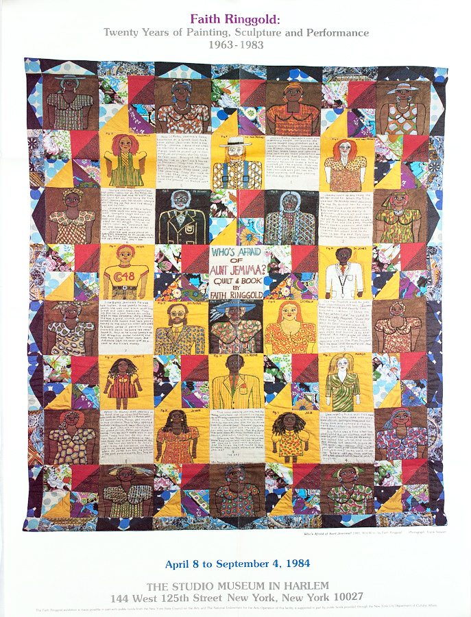 Gallery 98 | Faith Ringgold, Studio Museum in Harlem, Poster, 1984