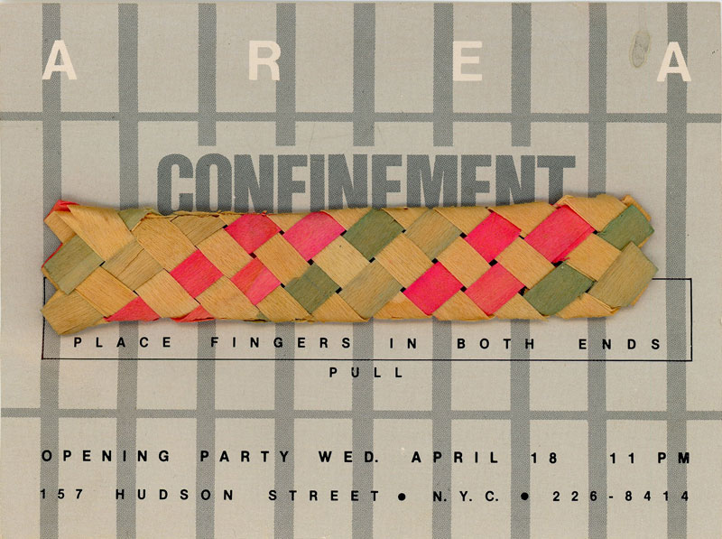 Gallery 98 | AREA, Confinement Invite, Card, April 18, 1984