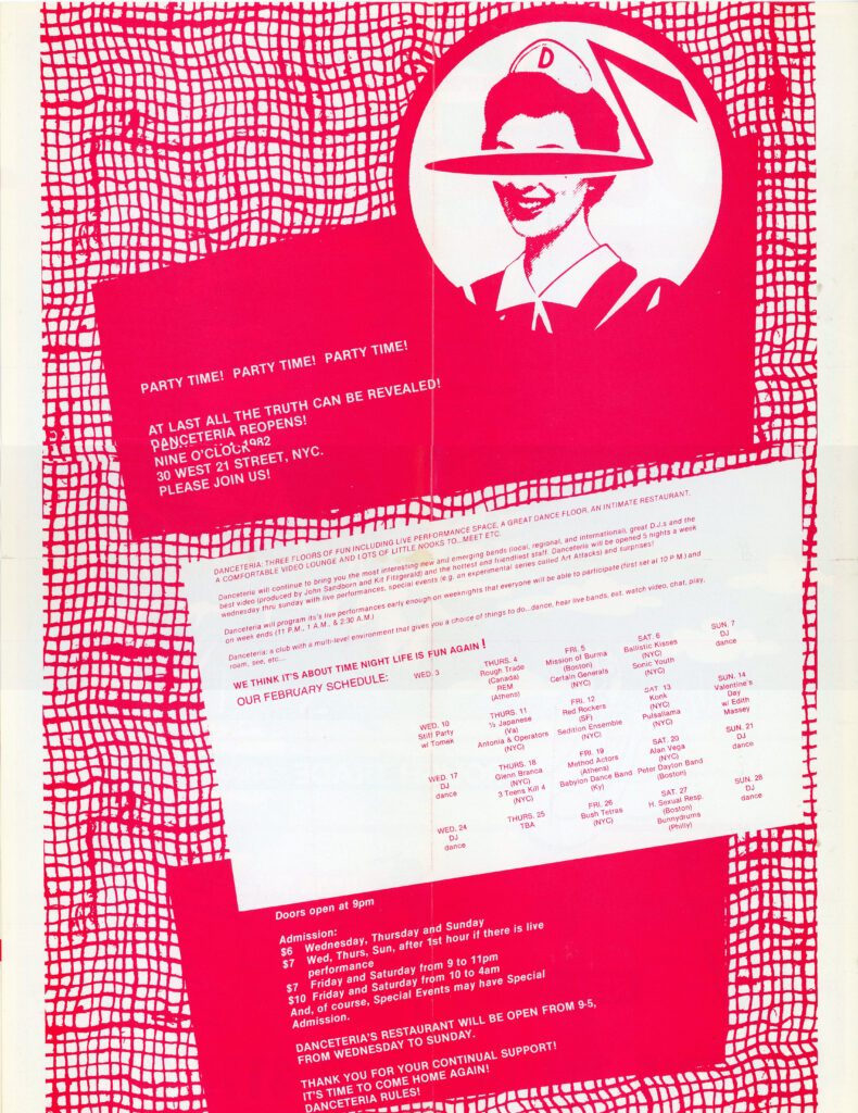 Gallery 98 | Danceteria, Rough Trade, Jim Fouratt, Rudolf, REM, Poster ...