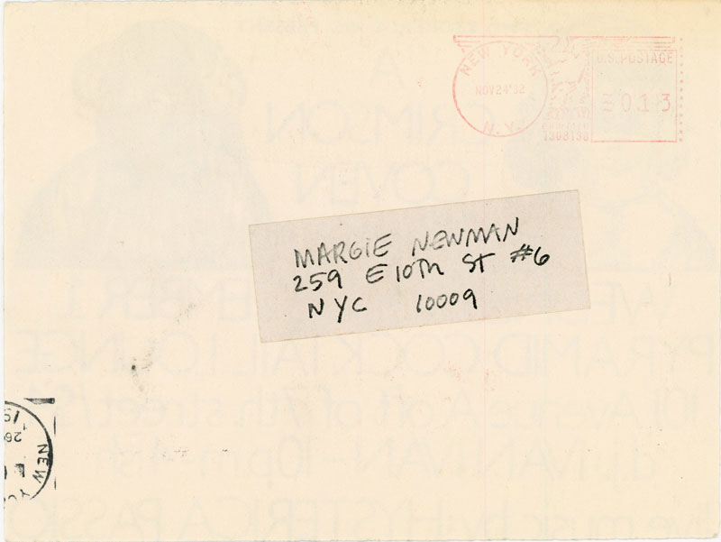 Gallery 98 | Pyramid Lounge, Pyramid Club, “A Crimson Coven,” Two ...