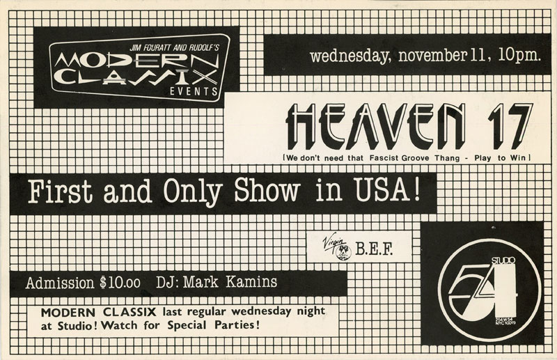 Gallery 98 | Studio 54, Jim Fouratt and Rudolf, Modern Classix, Heaven ...