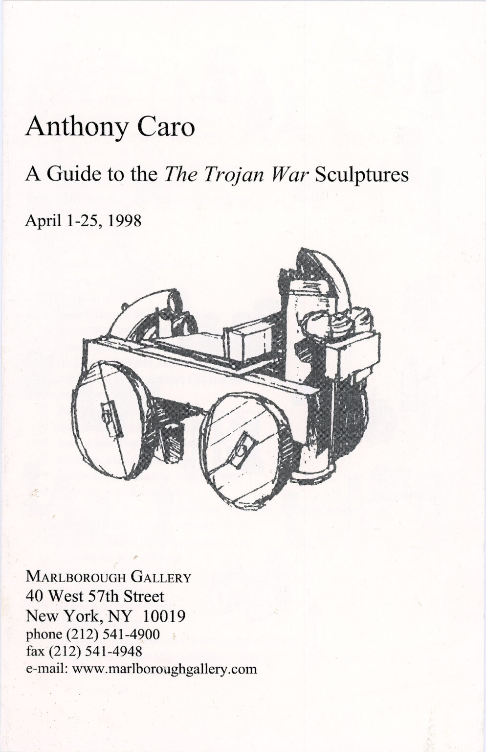 Gallery 98 | Anthony Caro, “A Guide to the Trojan War Sculptures ...