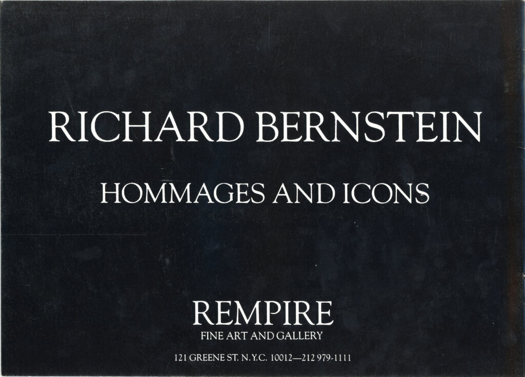 Gallery 98 | Richard Bernstein, Hommages and Icons, Rempire Gallery ...