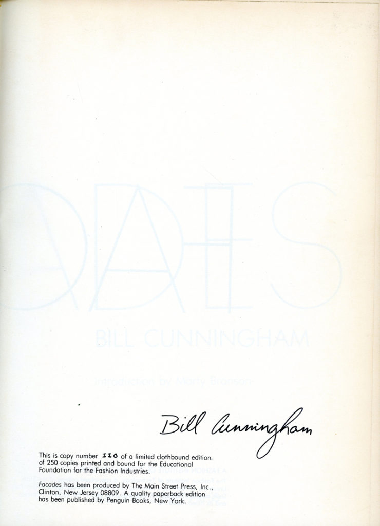 Gallery 98 | Bill Cunningham, Facades, SIGNED Book, The Main Street ...