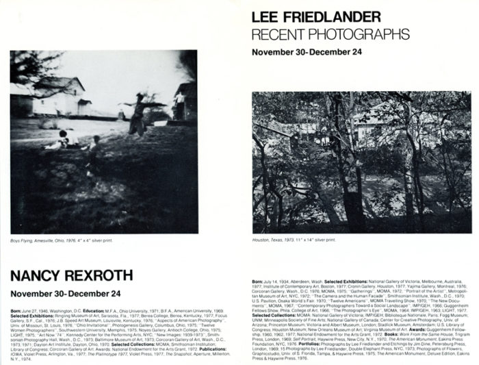 Gallery 98 | Nicholas Nixon, Nancy Rexroth, Lee Friedlander, Folded ...