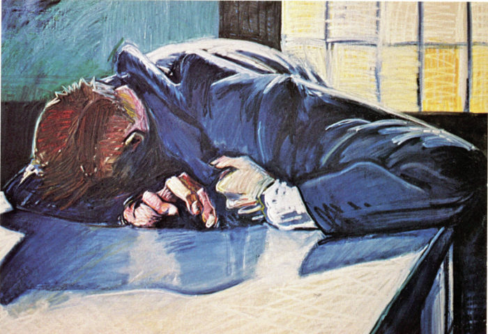 Gallery 98 | Mike Glier, “Crying Man,” Card, Annina Nosei Gallery, 1981