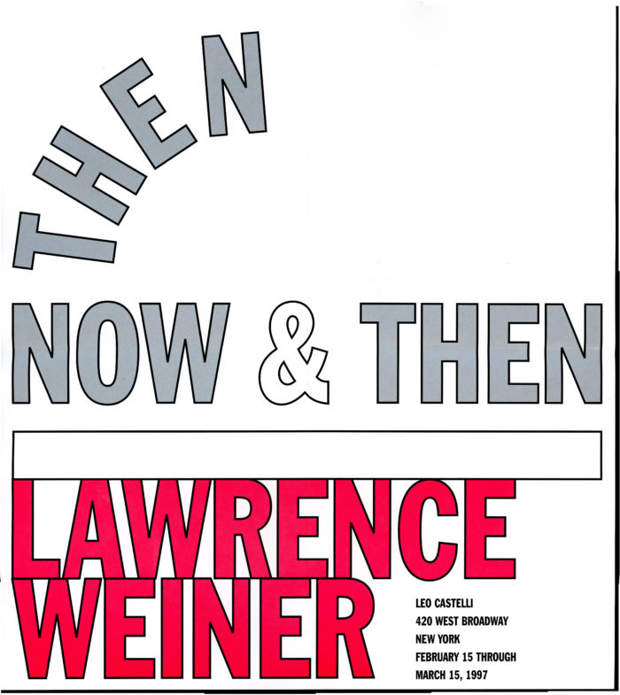 Gallery 98 | Lawrence Weiner, 3 Works, Leo Castelli, Card, 1979