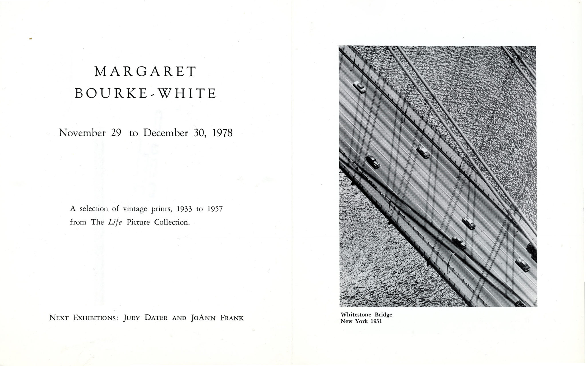 Gallery 98 | Margaret Bourke-White, Three-Fold Card, The Witkin Gallery ...