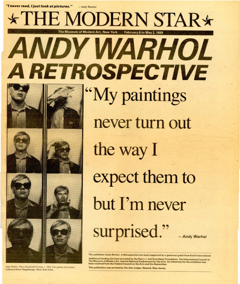 Gallery 98 | Andy Warhol, The Modern Star, 8-Page Newspaper, The Museum ...