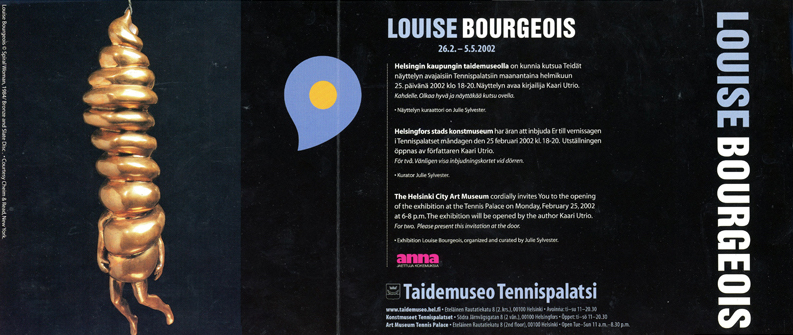 Gallery 98 | Louise Bourgeois, “Spider” (1984), Folded Card, Helsinki ...