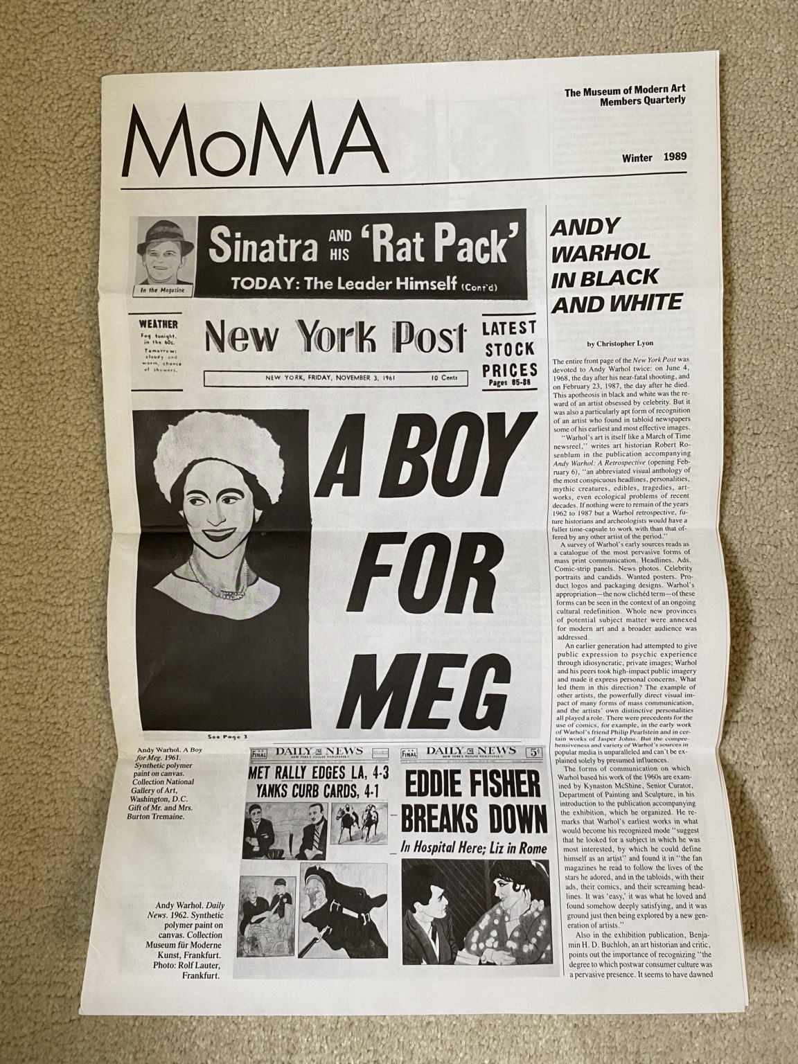 Gallery 98 | Andy Warhol, The Modern Star, 8-Page Newspaper, The Museum ...