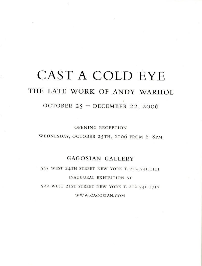 Gallery 98 | Andy Warhol, “Four White on White and Four Gold on White ...