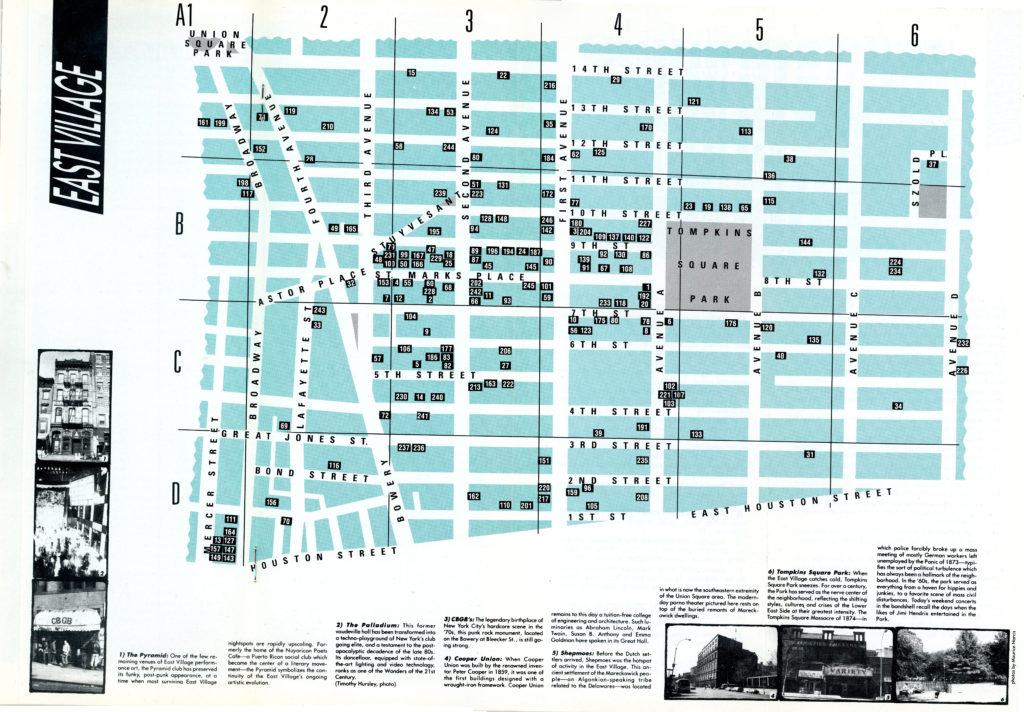 Gallery 98 | East Village Eye, Map & Guide, 31-Page Brochure, 1987