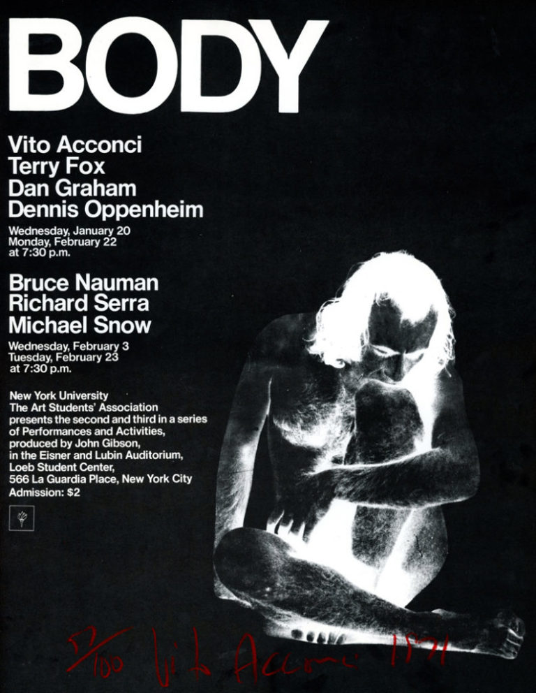 Gallery 98 | Artist Spotlight: Vito Acconci (1940–2017)