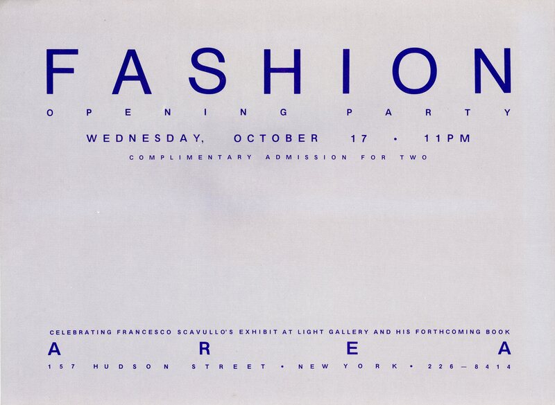 Gallery 98 | AREA The Legendary Nightclub: Cards and Invitations, 1983 ...