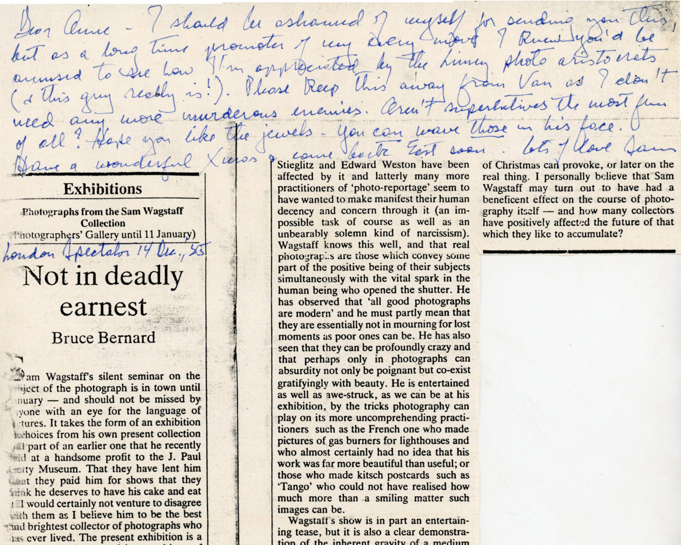 Gallery 98 | Who is Sam Wagstaff?: Anne MacDonald, Sam Wagstaff, Robert ...