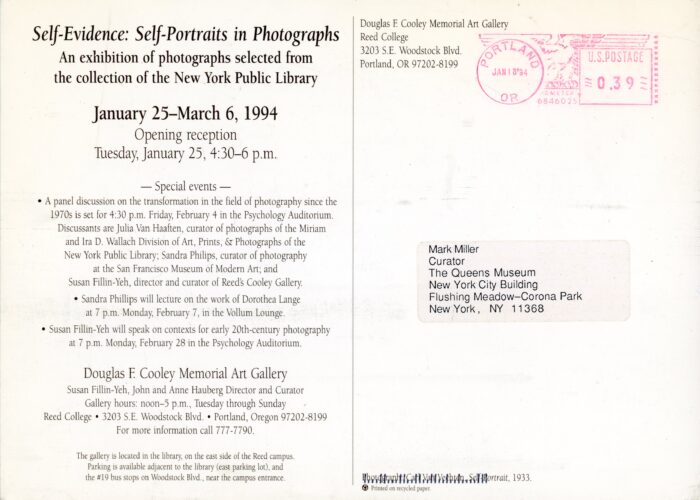 Gallery 98 | Self-Evidence: Self Portraits in Photographs, Photo by ...