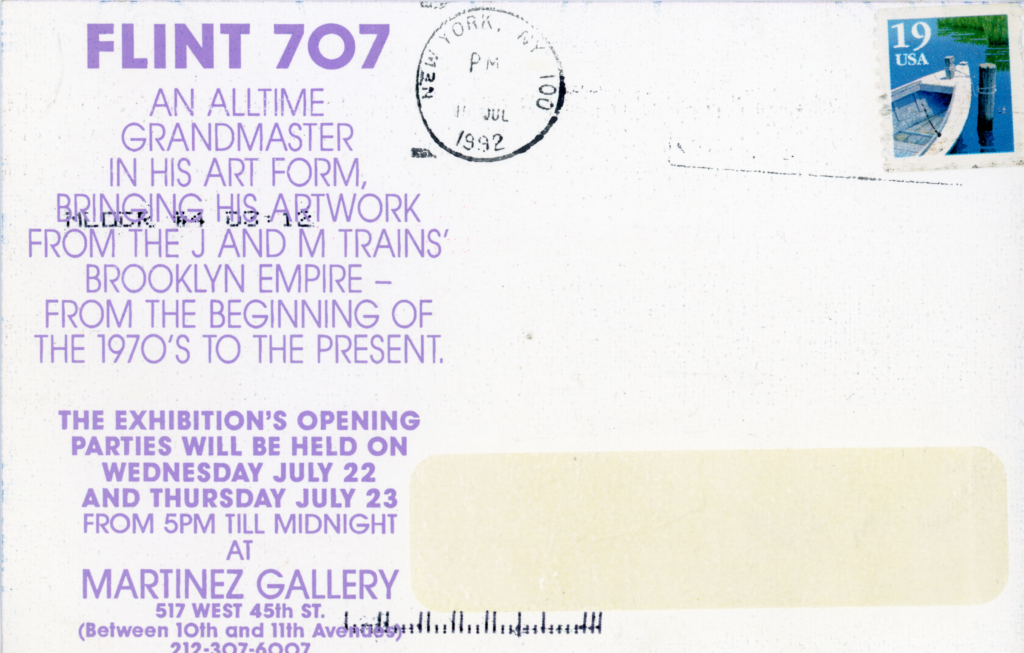 Gallery 98 | Flint 707, Artropolis, Martinez Gallery, Card, 1992