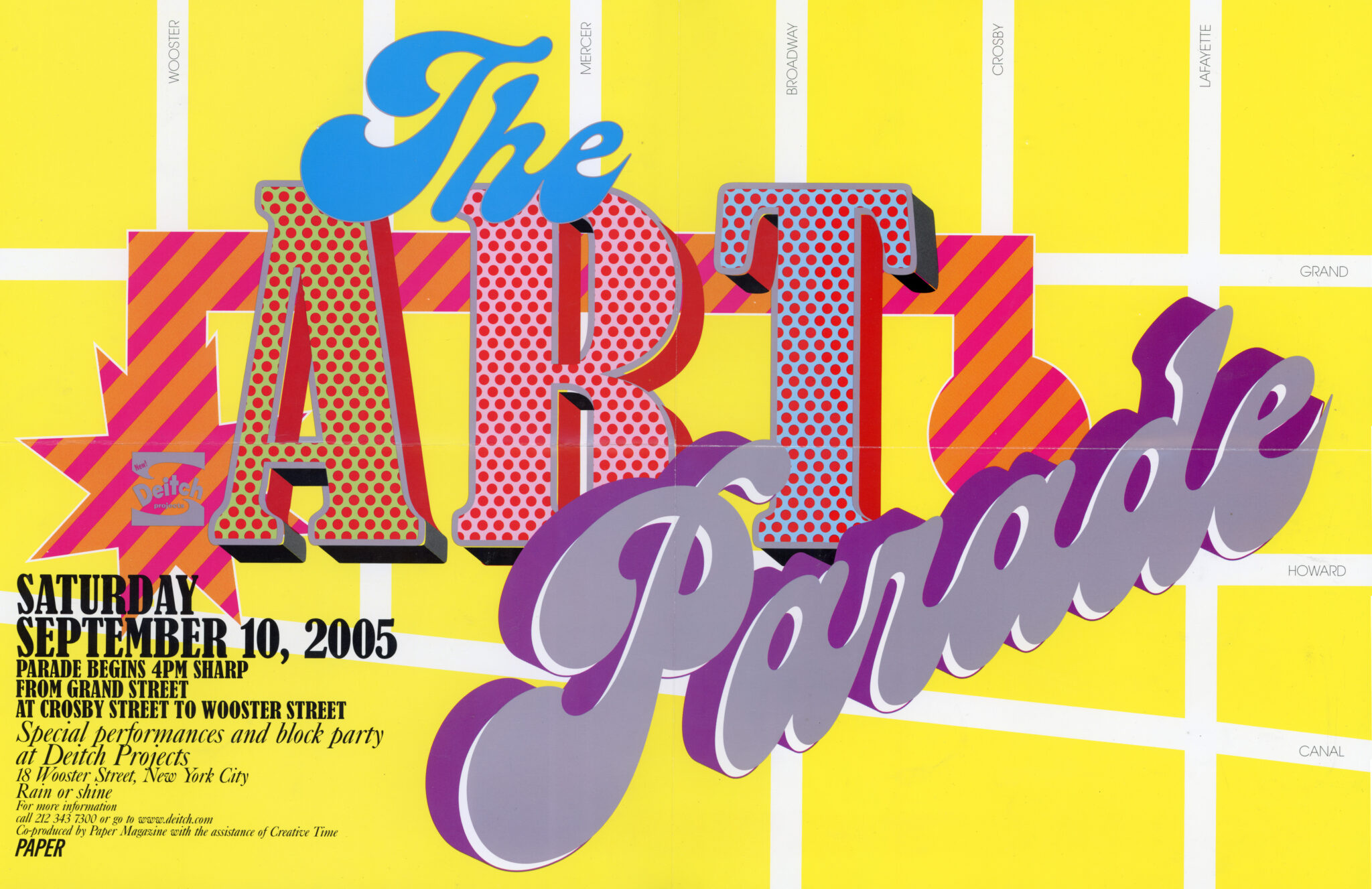Gallery 98 | The Art Parade, Deitch Projects (NYC), Folded Poster, 2005