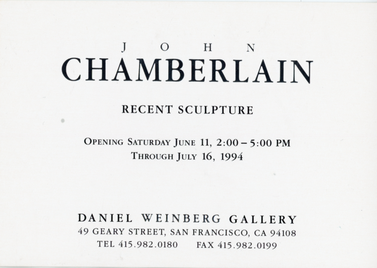 Gallery 98 | John Chamberlain