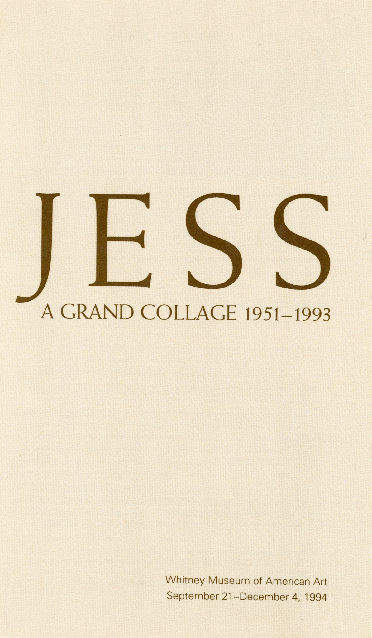 Gallery 98 | Jess Collins (Jess), A Grand Collage 1951-1993, Whitney ...